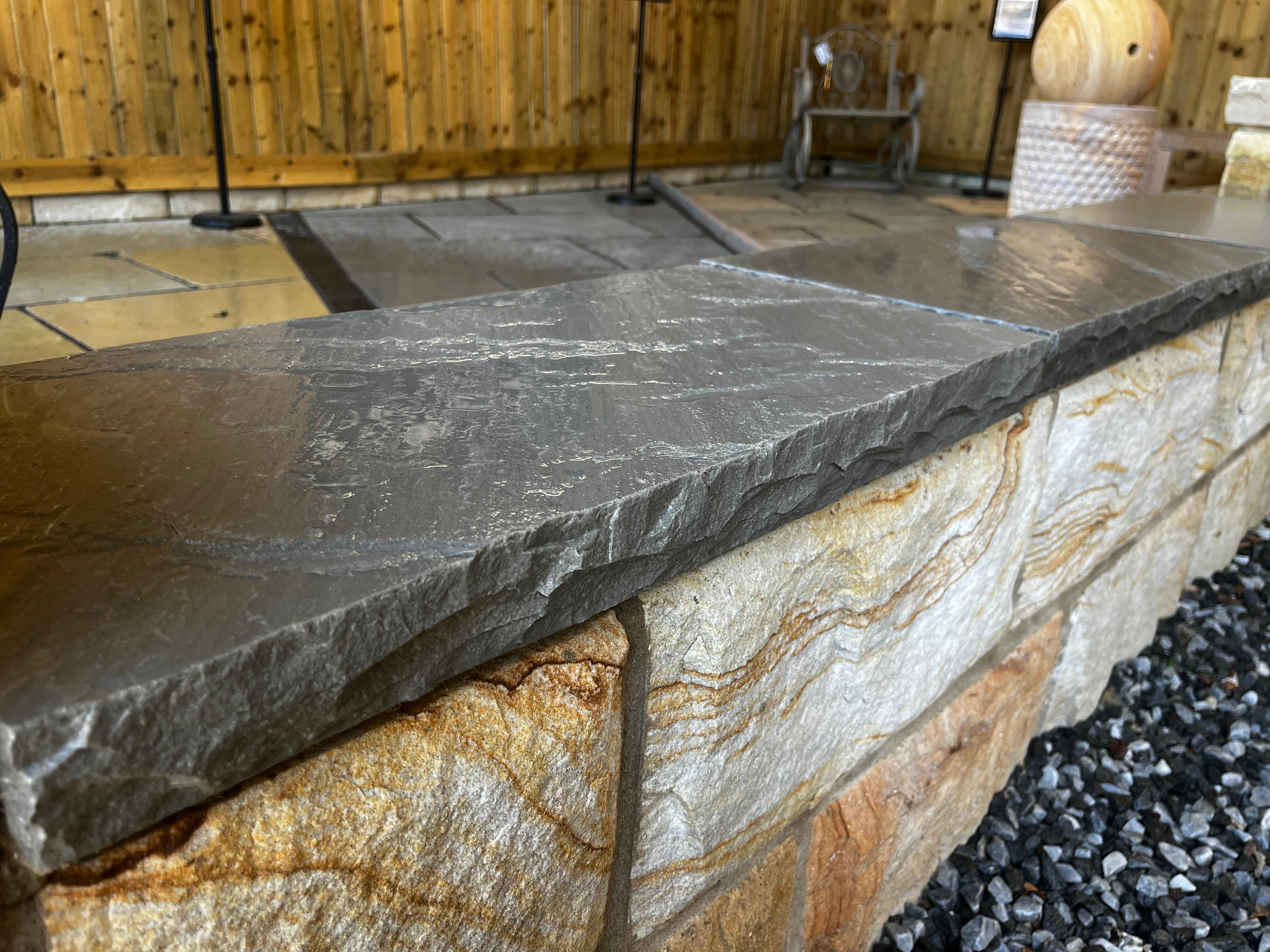 Kandla Grey Sandstone Coping Stones - Riven | Shop Online – Bridge ...