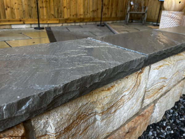 Kandla Grey Sandstone Coping Stones - Riven | Shop Online – Bridge ...
