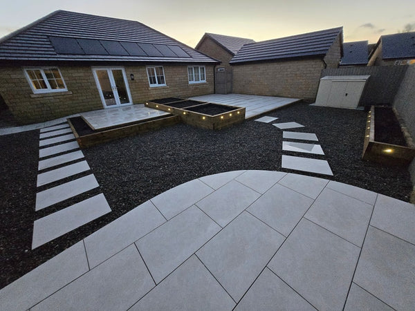 Quartz White Porcelain Paving – White / Cream Outdoor Tiles (900x600mm ...